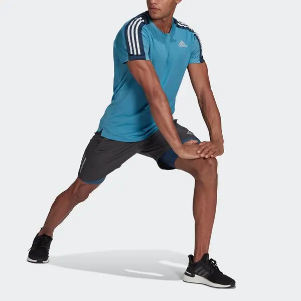 Adidas Own The Run Short Sleeve Tee - Blue