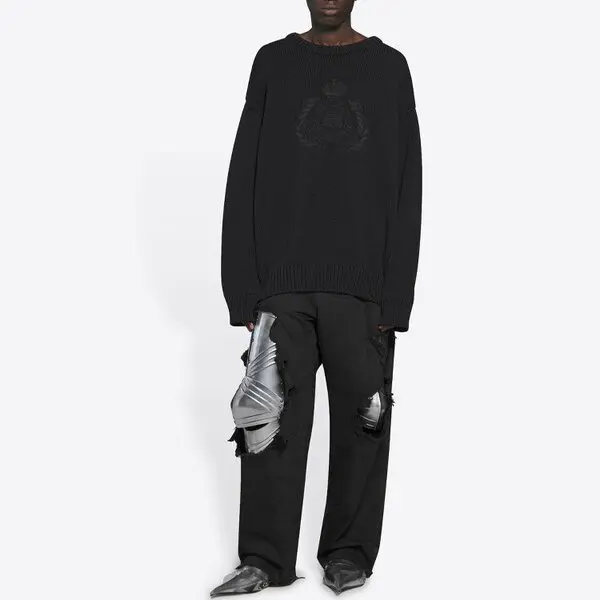 Balenciaga Bb Laurel Crown Logo Crewneck Knitted Sweater