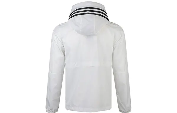 Adidas Sporty Zip-up Hooded Jacket With Striped Details