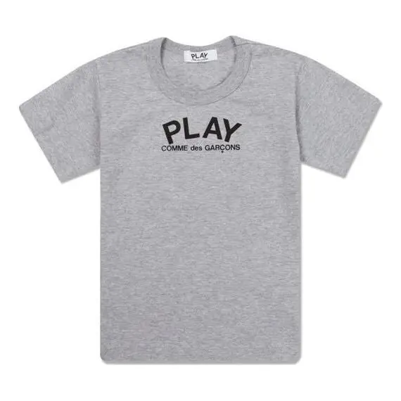 Play Comme Des Garcon Play Comme Des Garcons Short Sleeve T-shirt With Heart Graphic - Grey