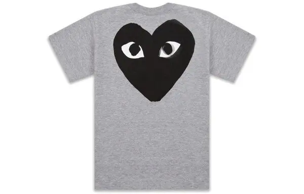 Play Comme Des Garcon Play Comme Des Garcons Short Sleeve T-shirt With Heart Graphic - Grey
