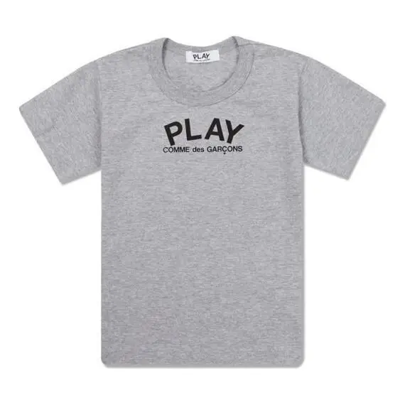 Play Comme Des Garcon Play Comme Des Garcons Short Sleeve T-shirt With Heart Graphic - Grey
