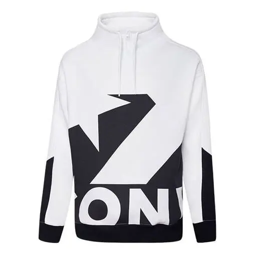 CONVERSE Pullover With Stand Collar And Logo Detail - White