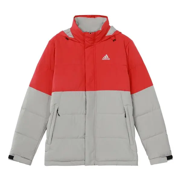 Adidas Hooded Sports Down Jacket - Goldgray