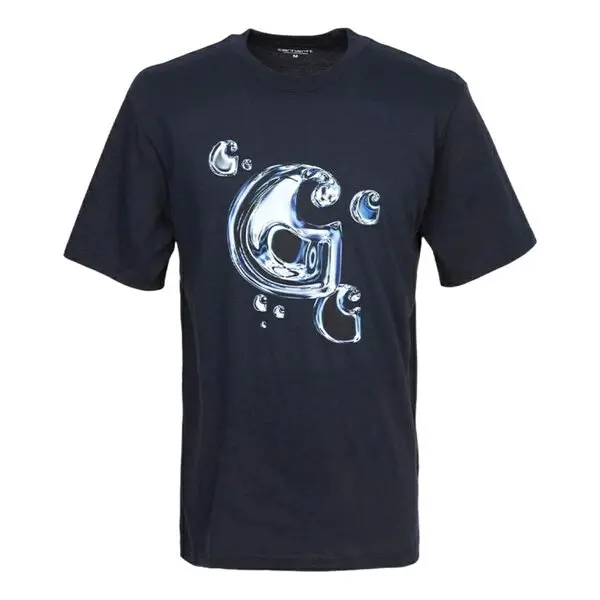 Carhartt Work In Progress Solar Chrome C Short Sleeve T-shirt - Navy