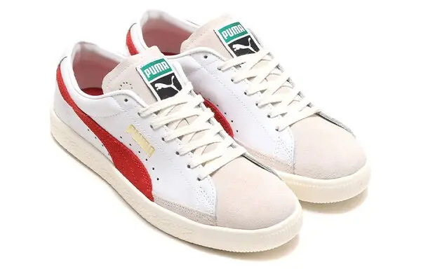 PUMA Basket Vintage Low Top Sneakers - White/red
