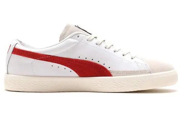 PUMA Basket Vintage Low Top Sneakers - White/red