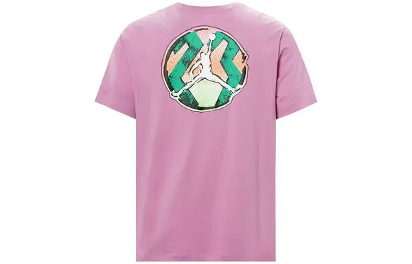 JORDAN Sport Dna Flying Casual Logo Sports Round Neck Solid Color Short Sleeve Pink T-shirt - Multi-color