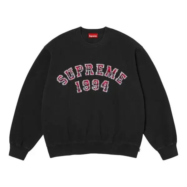 Supreme Plaid Arc Crewneck - Black