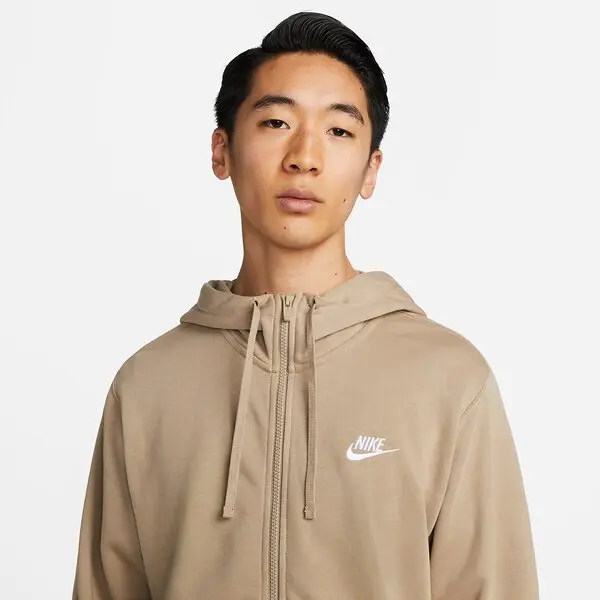 Nike Nsw Club Full Zip Hoodie Asia Sizing 'tan