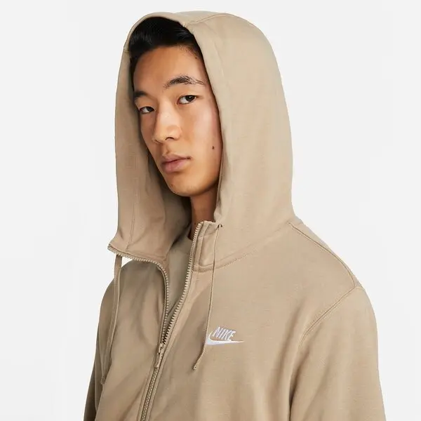 Nike Nsw Club Full Zip Hoodie Asia Sizing 'tan