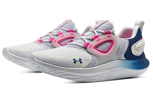 Under Armour Flow Velociti Wind Athletic Sneakers - White/pink/blue