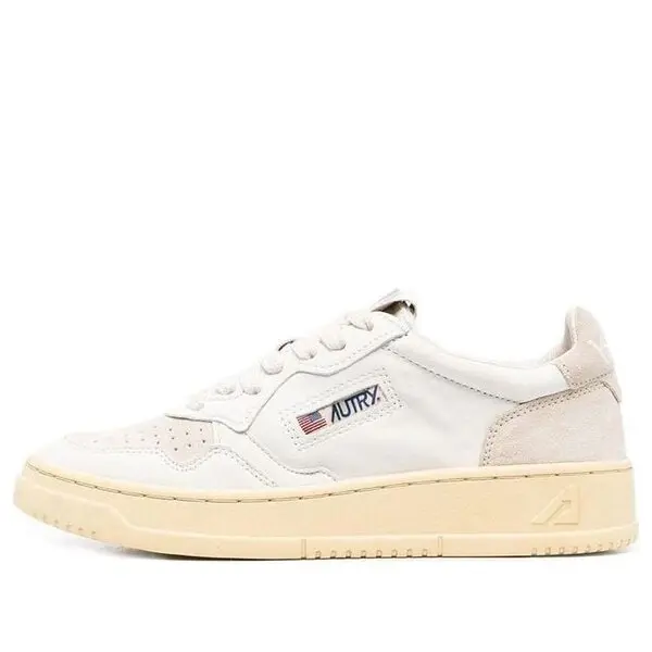 AUTRY Medalist Leather And Suede Sneakers - White/beige