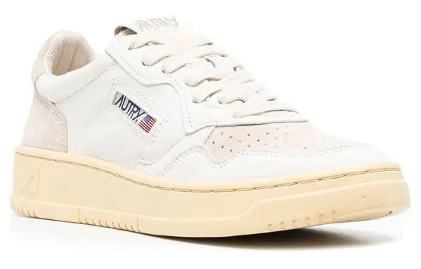 AUTRY Medalist Leather And Suede Sneakers - White/beige
