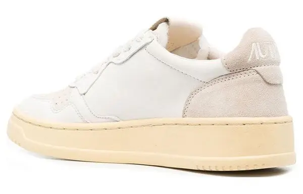AUTRY Medalist Leather And Suede Sneakers - White/beige