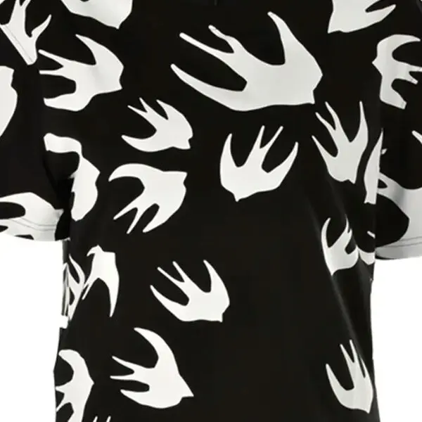 Alexander McQueen Black Swallow Print T-shirt