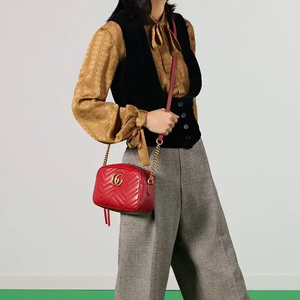 Gucci Gg Marmont Small Shoulder Bag - Red