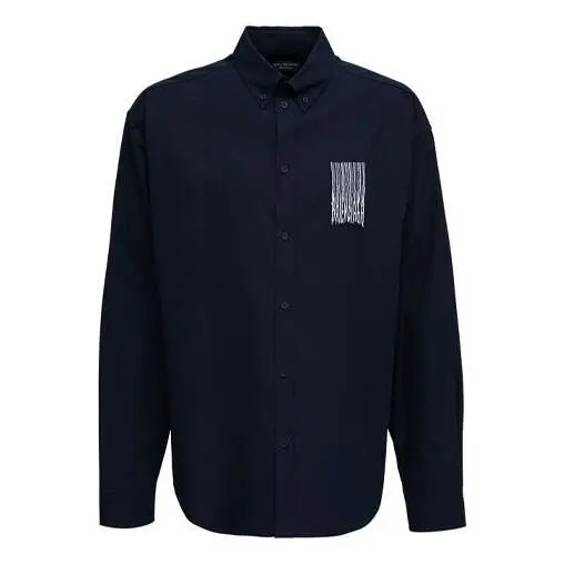 Balenciaga Barcode Logo Shirt - Navy