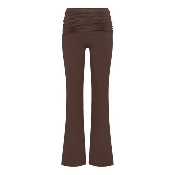 Nike X Skims Matte Foldover Slim Flare Legging - Dark Sepia