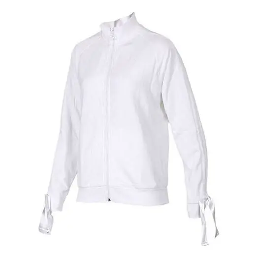 PUMA Zip-up Stand Collar Casual Jacket With Cuffed Sleeves - White