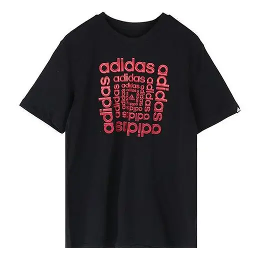 Adidas Hyprrl Dmsn T Letter Logo Sports Breathable Short-sleeve Tee - Black