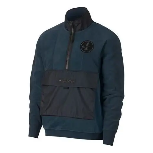 Nike Splicing Polar Fleece Stand Collar Pullover