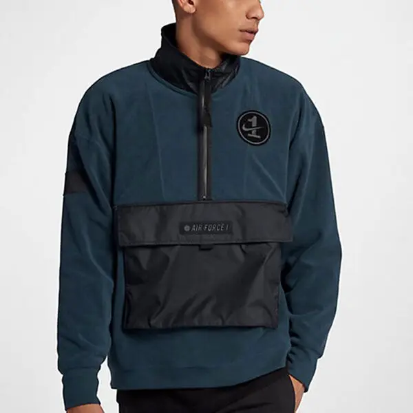 Nike Splicing Polar Fleece Stand Collar Pullover
