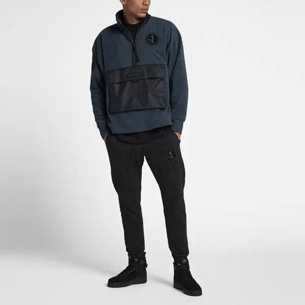 Nike Splicing Polar Fleece Stand Collar Pullover