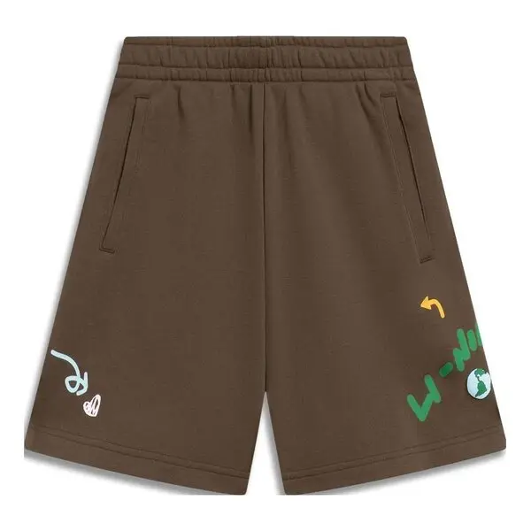 LI-NING Graphic Shorts - Brown/multi-color