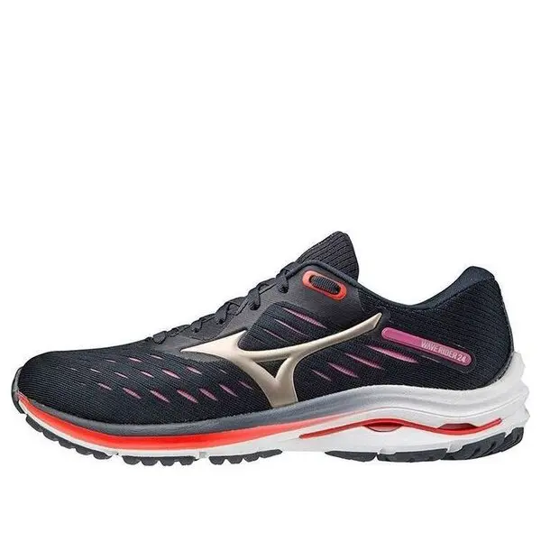 Mizuno Wave Rider 24 Athletic Sneakers - Black/red