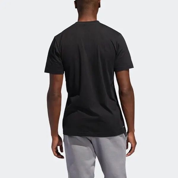 Adidas Basketball Sports Round Neck Pullover Printing Short Sleeve