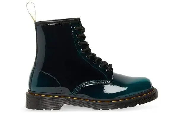 Dr. Martens 1460 Metallic Chrome Paint Vegan Boots - Green/black