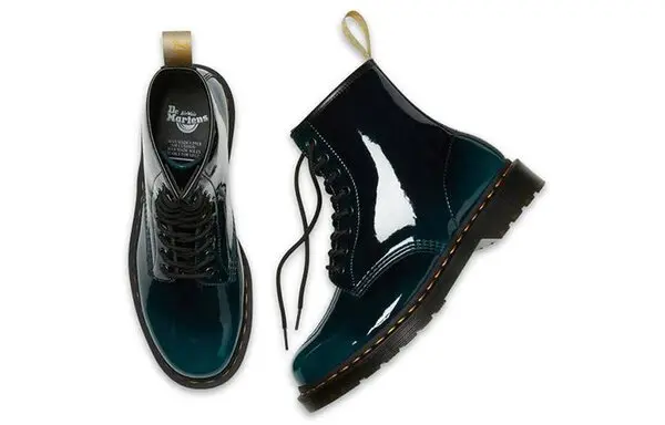 Dr. Martens 1460 Metallic Chrome Paint Vegan Boots - Green/black