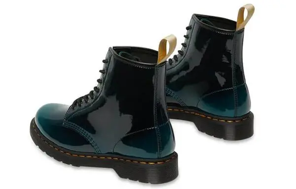 Dr. Martens 1460 Metallic Chrome Paint Vegan Boots - Green/black