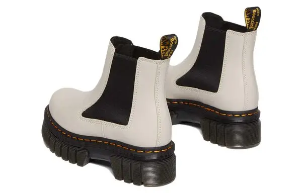 Dr. Martens Audrick Nappa Leather Platform Chelsea Boots - Cobblestone Grey