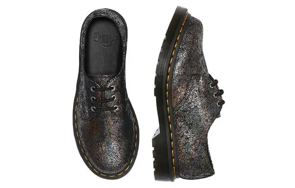 Dr. Martens 1461 Metallic Oxford Shoes - Silver/black