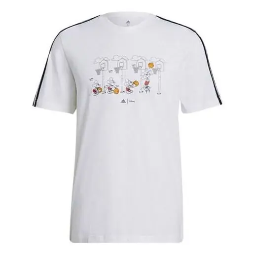 Adidas X Disney Mickey Cartoon Graphic T-shirt - White