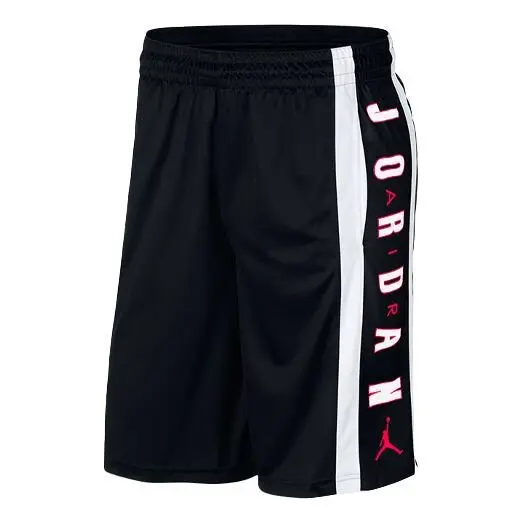 JORDAN Alphabet Print Sports Shorts - Black