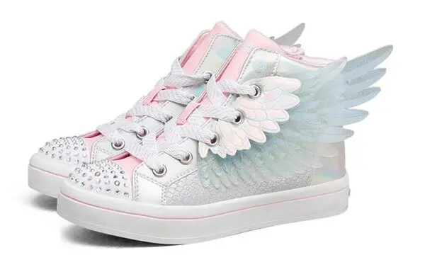 Sketchers Twi-lites 2.0 High Top Sneakers With Embellished Toe And Wing Detailing