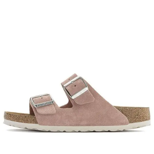 BIRKENSTOCK Arizona Soft Footbed Suede Leather Sandals - Pink/wihte
