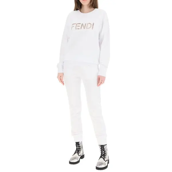 Fendi Alphabet Logo Long Sleeve Hoodie - White