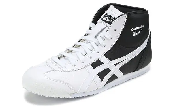 Onitsuka Tiger Mexico Mid Runner In White And Black - White/black