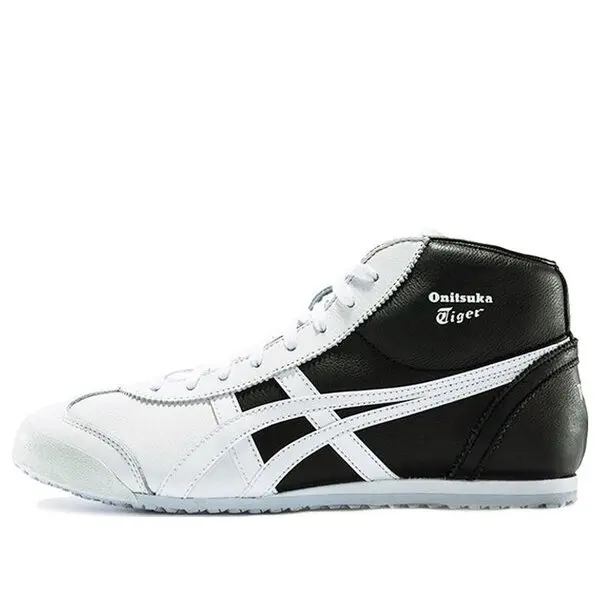 Onitsuka Tiger Mexico Mid Runner In White And Black - White/black