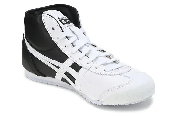 Onitsuka Tiger Mexico Mid Runner In White And Black - White/black