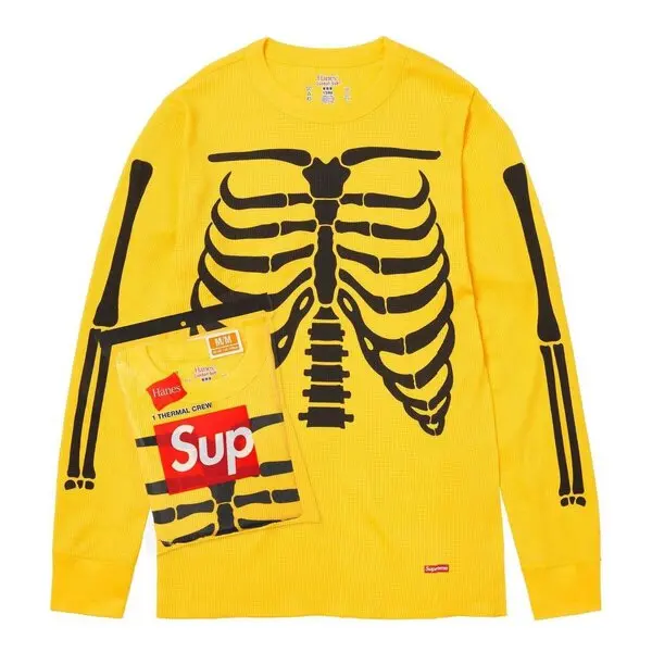 Supreme X Hanes Bones Thermal Crew - Yellow
