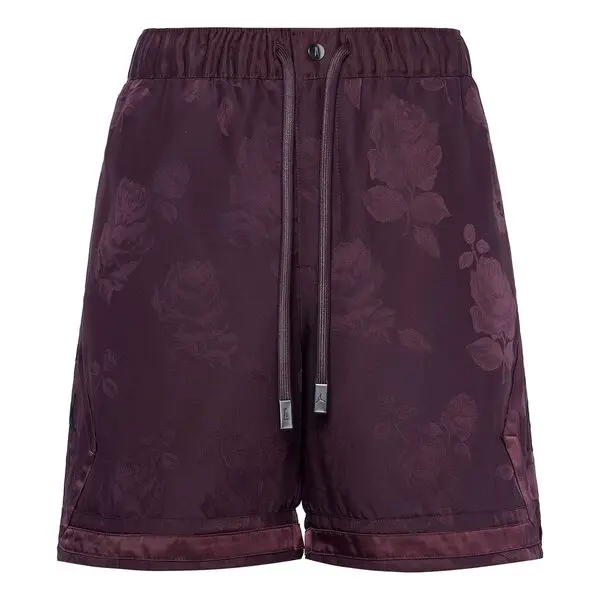 JORDAN X A Ma Maniere Floral Print Sports Shorts - Dark Red