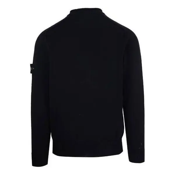 Stone Island Logo Patch Detail Crewneck Sweater - Black