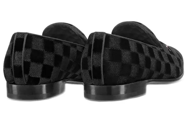 LOUIS VUITTON Auteuil Velvet Loafers - Black/grey/gold