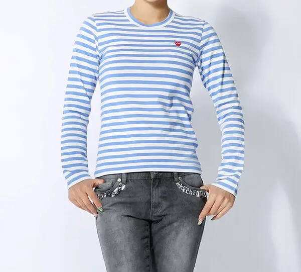Play Comme Des Garcon Striped Long Sleeve T-shirt