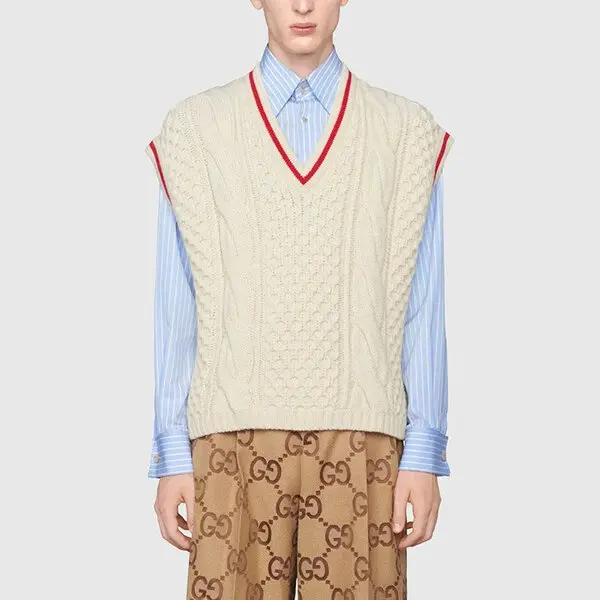 Gucci Wool Cable Knit Vest